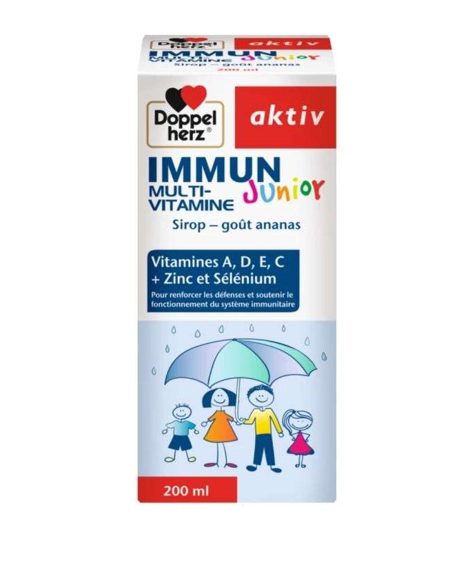 DOPPLE HERZ AKTIV IMMUN JUNIOR MULTIVITAMINE SIROP 200ML - azana.ma ...